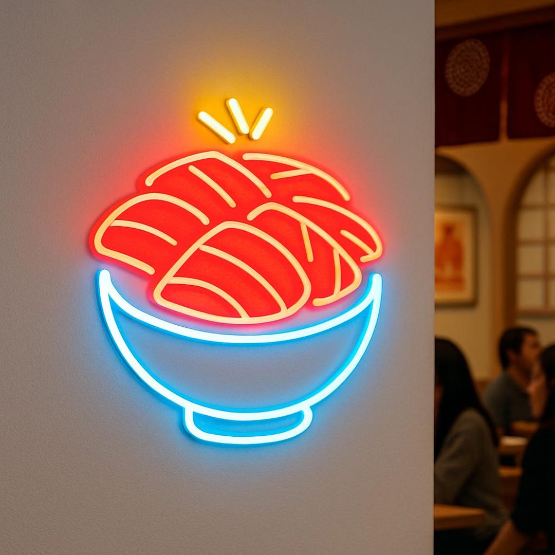 Tekka-don Neon Sign. Restaurant Light. Street Food Led Sign. Gift Idea ...