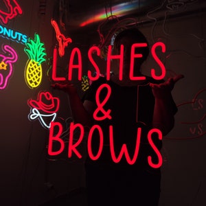 Brows & Lashes Neon Sign, Lashes Led Light, Brows Led Sign, Beauty ...
