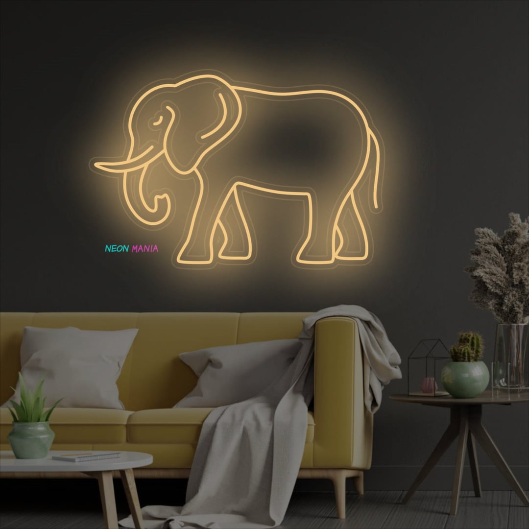 Elephant Neon Sign, Animal Light Sign, Zoo Animal Led Neon, Circus Room ...