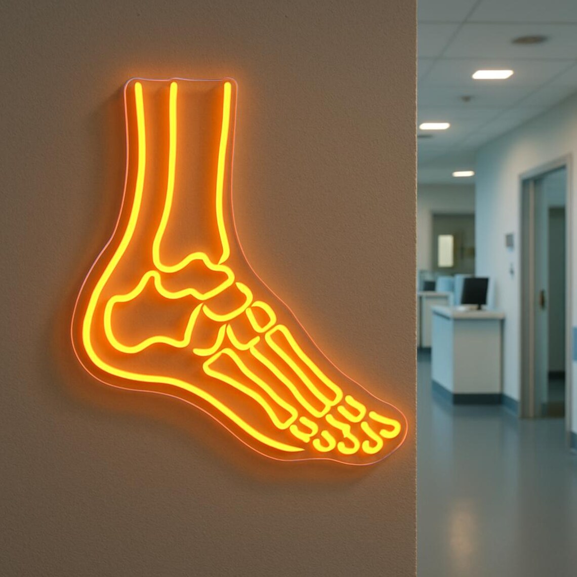 Neon Foot Sign. Feet, Foot Anatomy, Child's Foot Light Sign ...