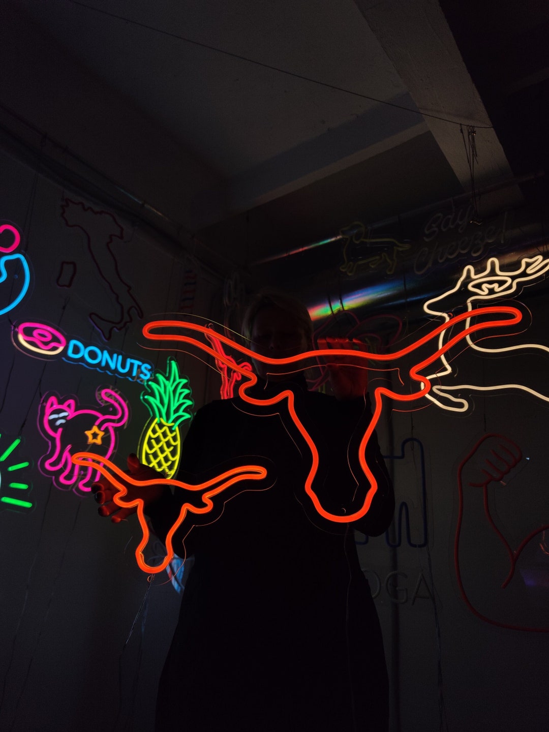Longhorn Bull Neon Sign, Bull Head Led Neon, Longhorn Head Skull Light ...