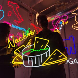 Nachos Neon Sign, Cheese Sauce Neon Light, Mexican Nachos Light Sign ...
