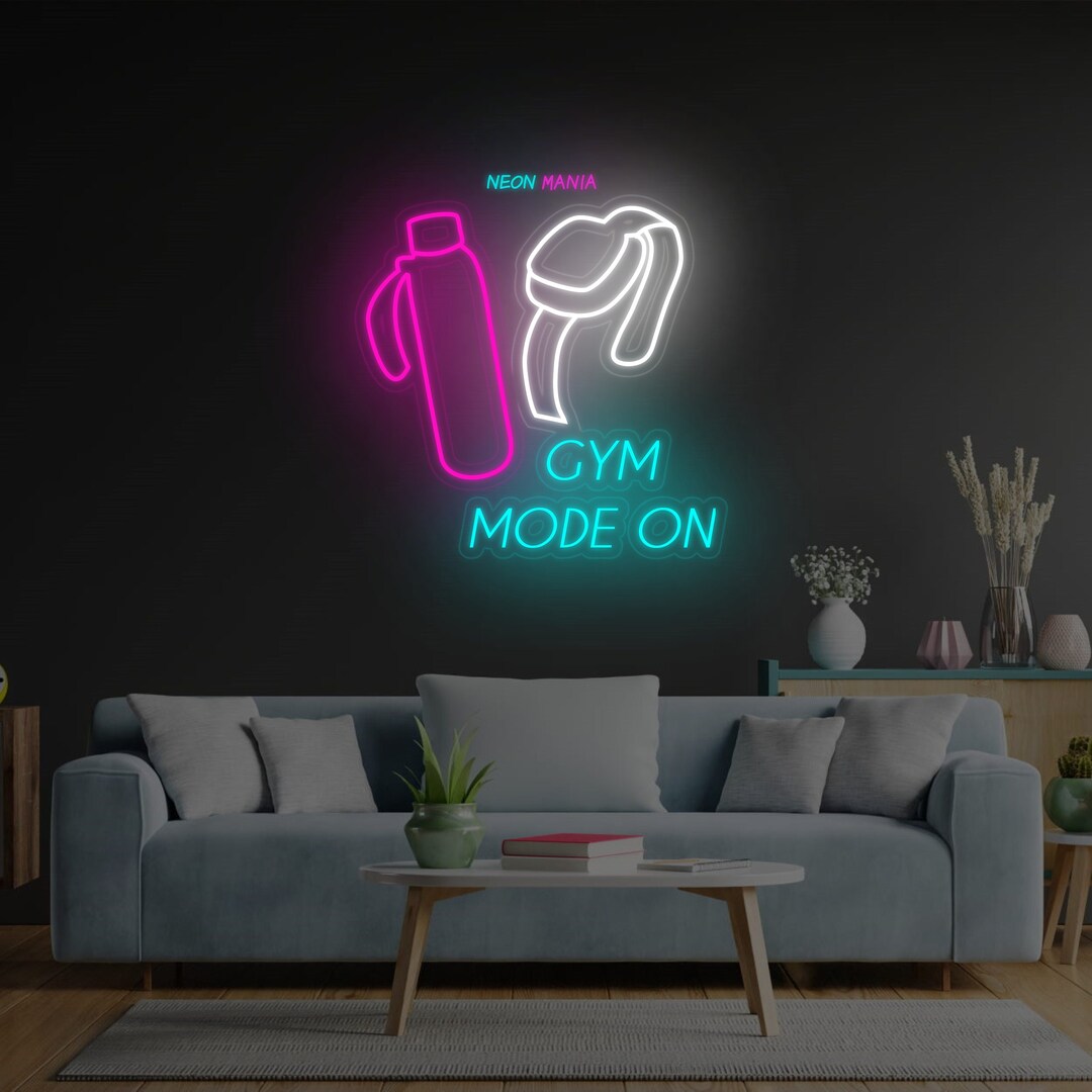 Gym Mode on Neon Sign: Light up Your Gym. Fitness Watch Light Sign ...