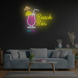 Beach Bar Neon Sign: Light up Your Bar. Cocktail Light Sign - Etsy