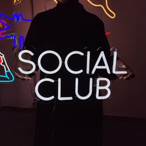 Social Club Neon Sign, Club Led Light Sign, Custom Led Sign for Your ...