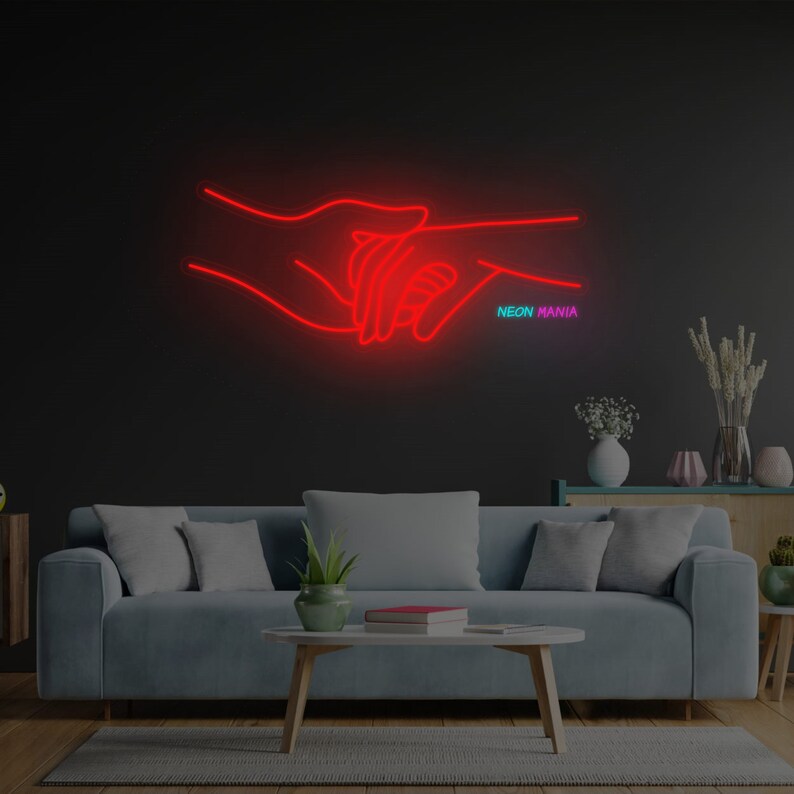 Hands Neon Sign Holding Hands Neon Light Touching Hands Led - Etsy