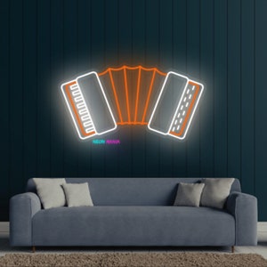 Accordion Neon Sign, Keyboard Instrument Led Light, Music Teacher Gift ...