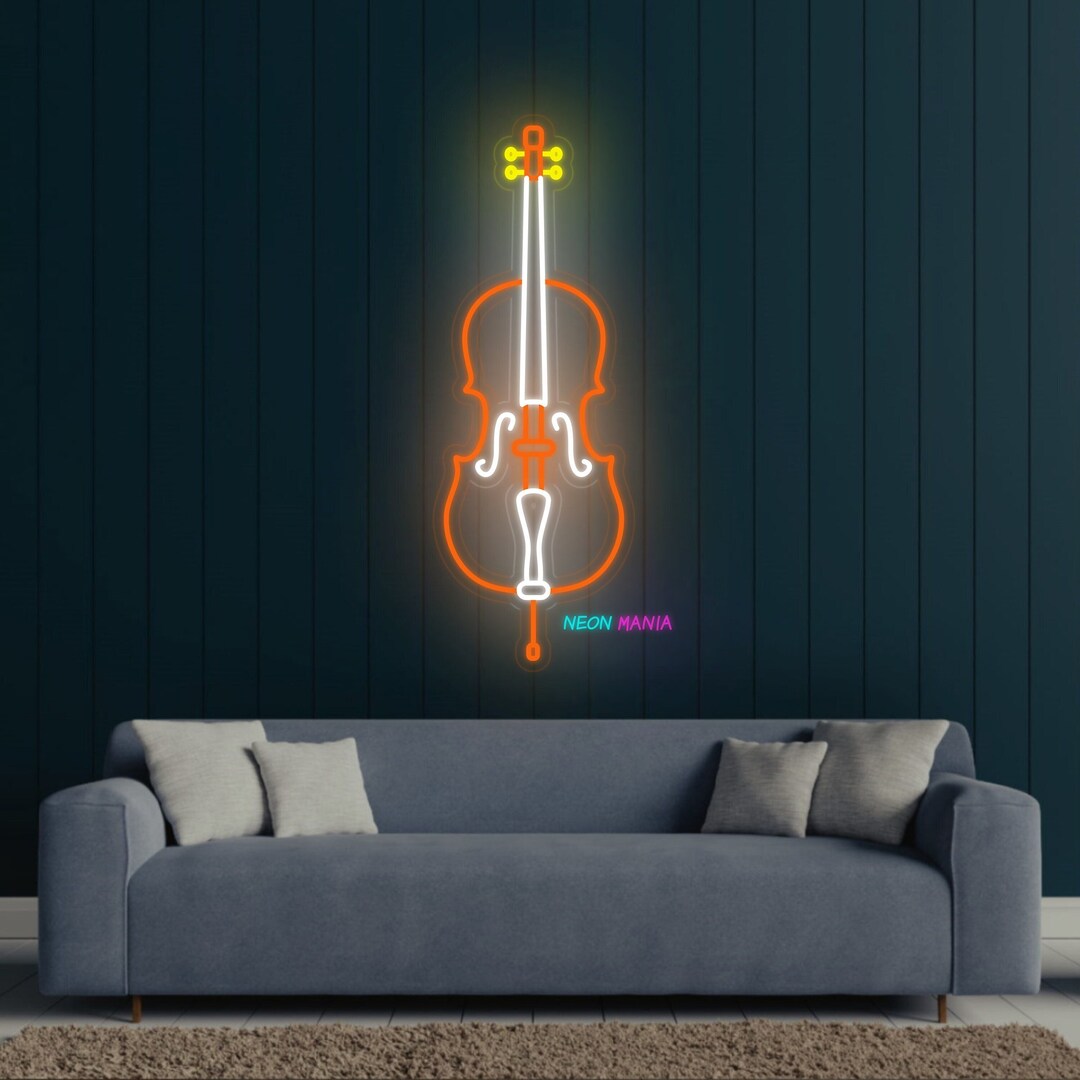 Cello Neon Sign Violoncello Led Light Music Instrument Led - Etsy