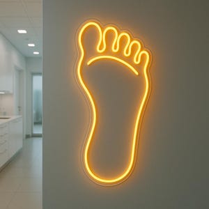 Neon Foot Sign. Feet, Foot Anatomy, Child's Foot Light Sign ...