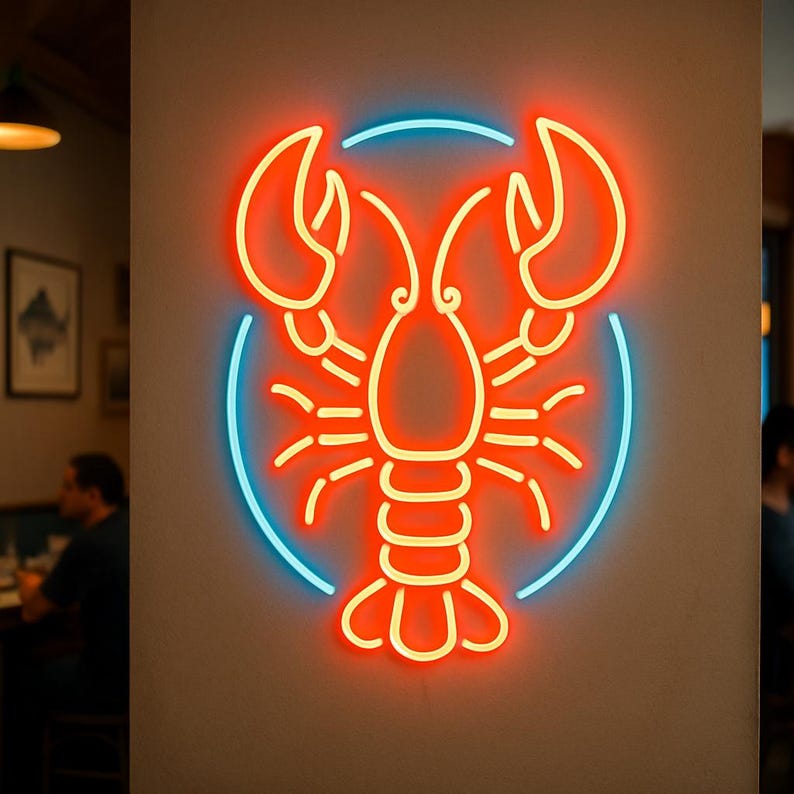 Lobster Neon Sign. Restaurant Light. Seafood Led Sign. Gift Idea for ...