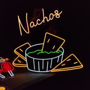 Nachos Neon Sign Cheese Sauce Neon Light Mexican Nachos - Etsy