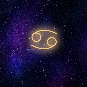 Cancer Zodiac Symbol Neon Sign Zodiac Sign Led Light the - Etsy