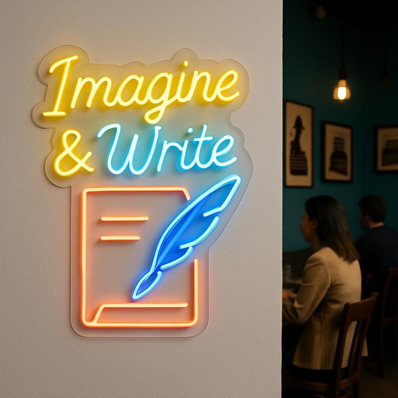 Screenwriters Neon Sign. Screenwriting Studios Light. Paper and Pen Led ...