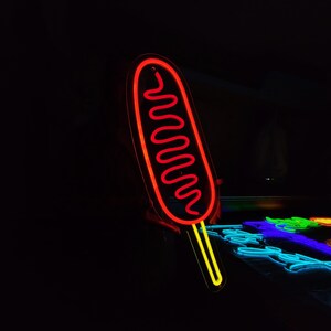 Corn Dog Neon Sign Fast Food Led Light Food Neon Light for - Etsy