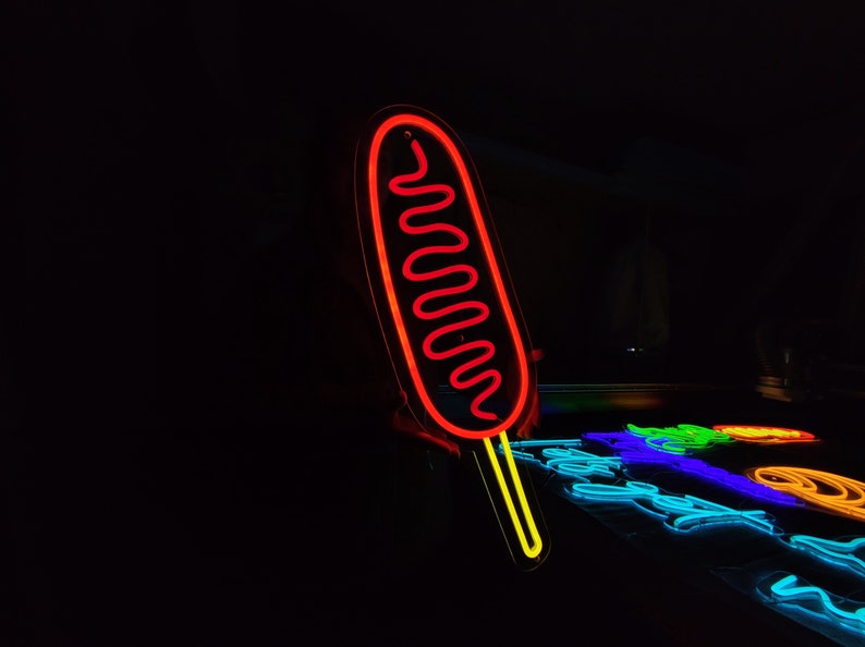 Corn Dog Neon Sign Fast Food Led Light Food Neon Light for - Etsy
