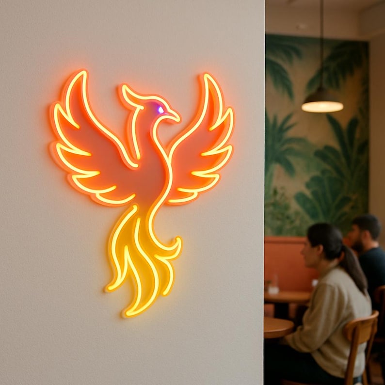 Phoenix Bird Neon Sign. Cafe Light. Living Room Led Sign. Game Room ...