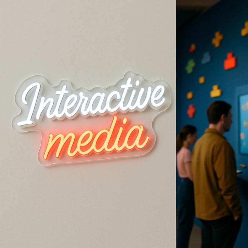 Media Platform for Interactive Neon Sign. Streaming and Online ...