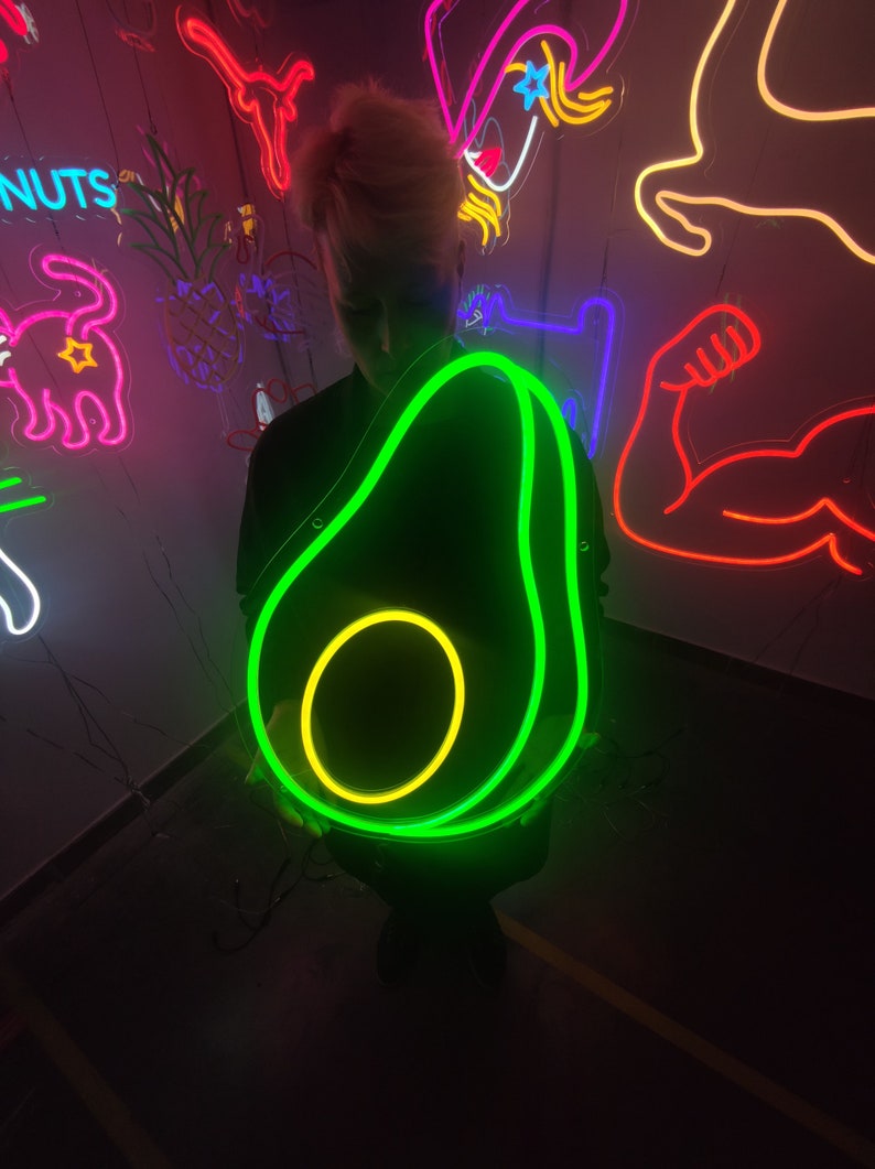 Avocado Neon Sign, Avocado Led Neon Light for Kitchen, Cafe, Custom ...