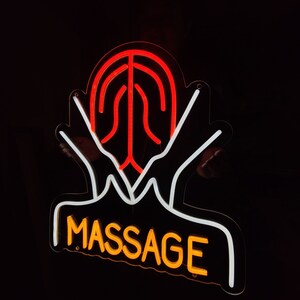 Body Massage Neon Sign, Spa Salon Led Light, Custom Wall Decor Massage ...