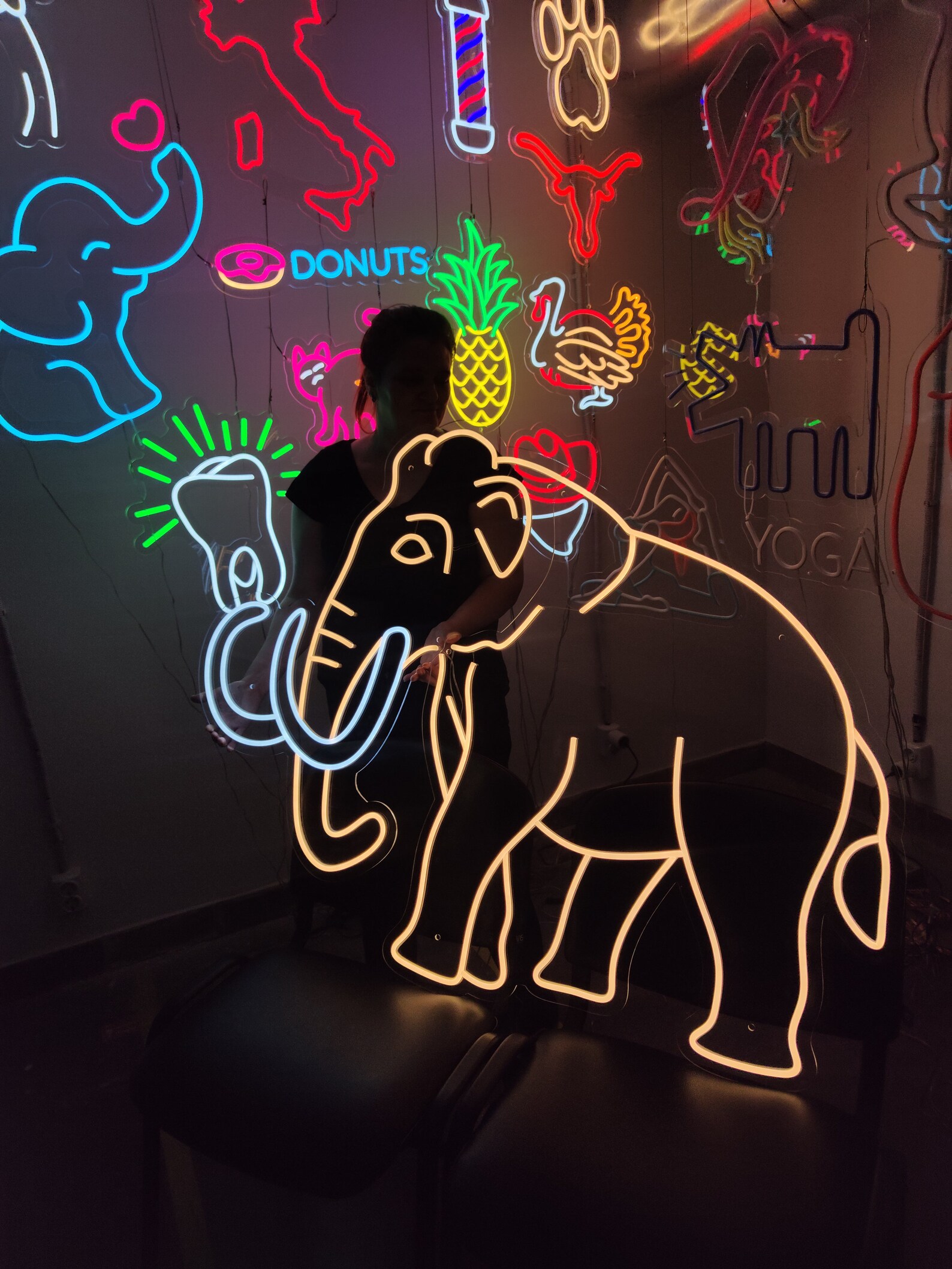 Mammoth Neon Sign, Animal Light Sign, Zoo Animal Led Neon, Circus Decor ...