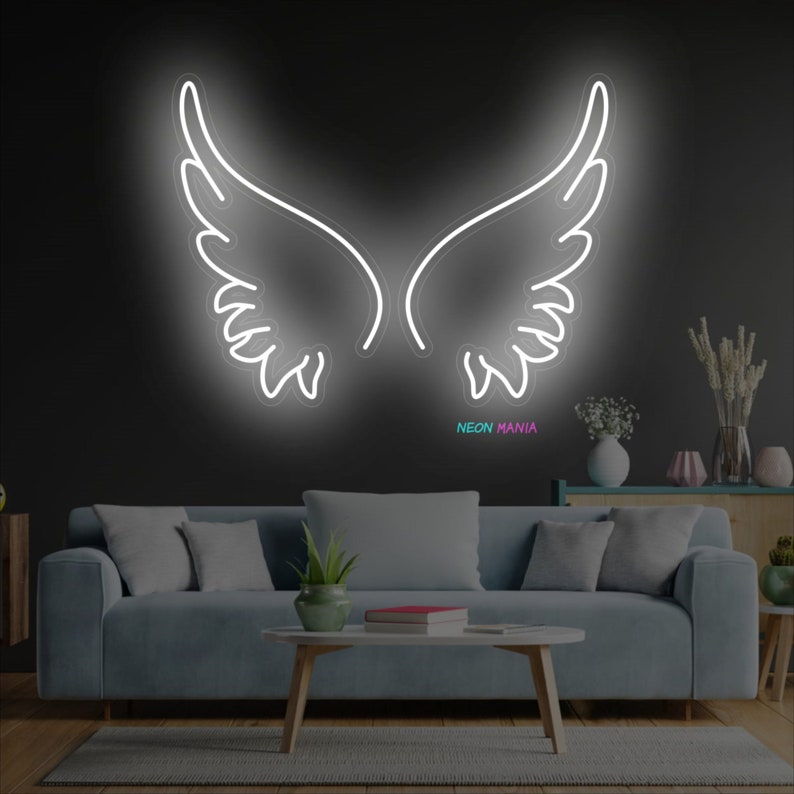 Angel Wings Neon Sign Wings Led Sign Angel Led Light Custom - Etsy