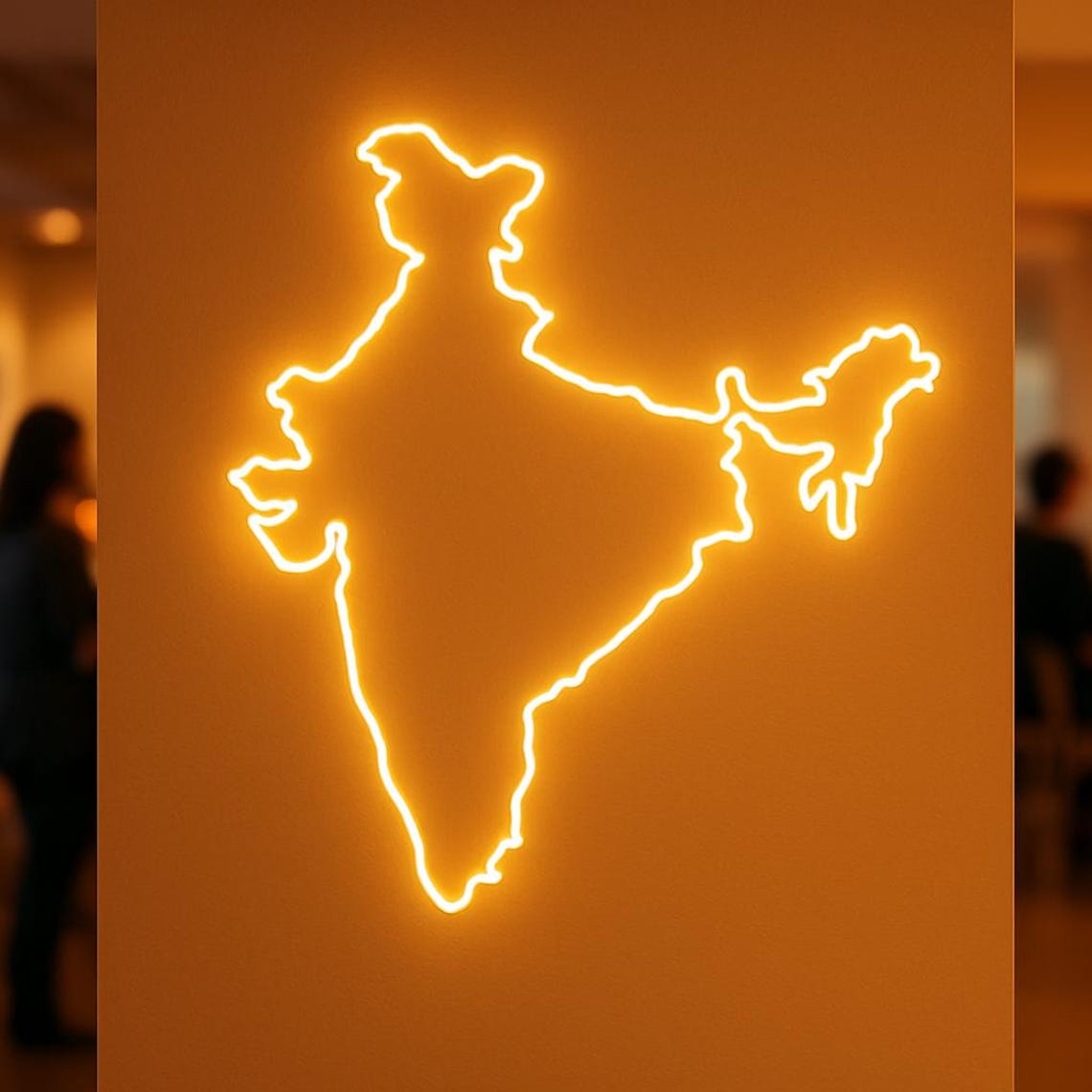India Map Neon Sign, Republic of India Led Neon, Custom Country South ...