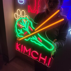 Kimchi Neon Sign. Korean Food LED Decor. Restaurant Neon Decor. Spicy ...