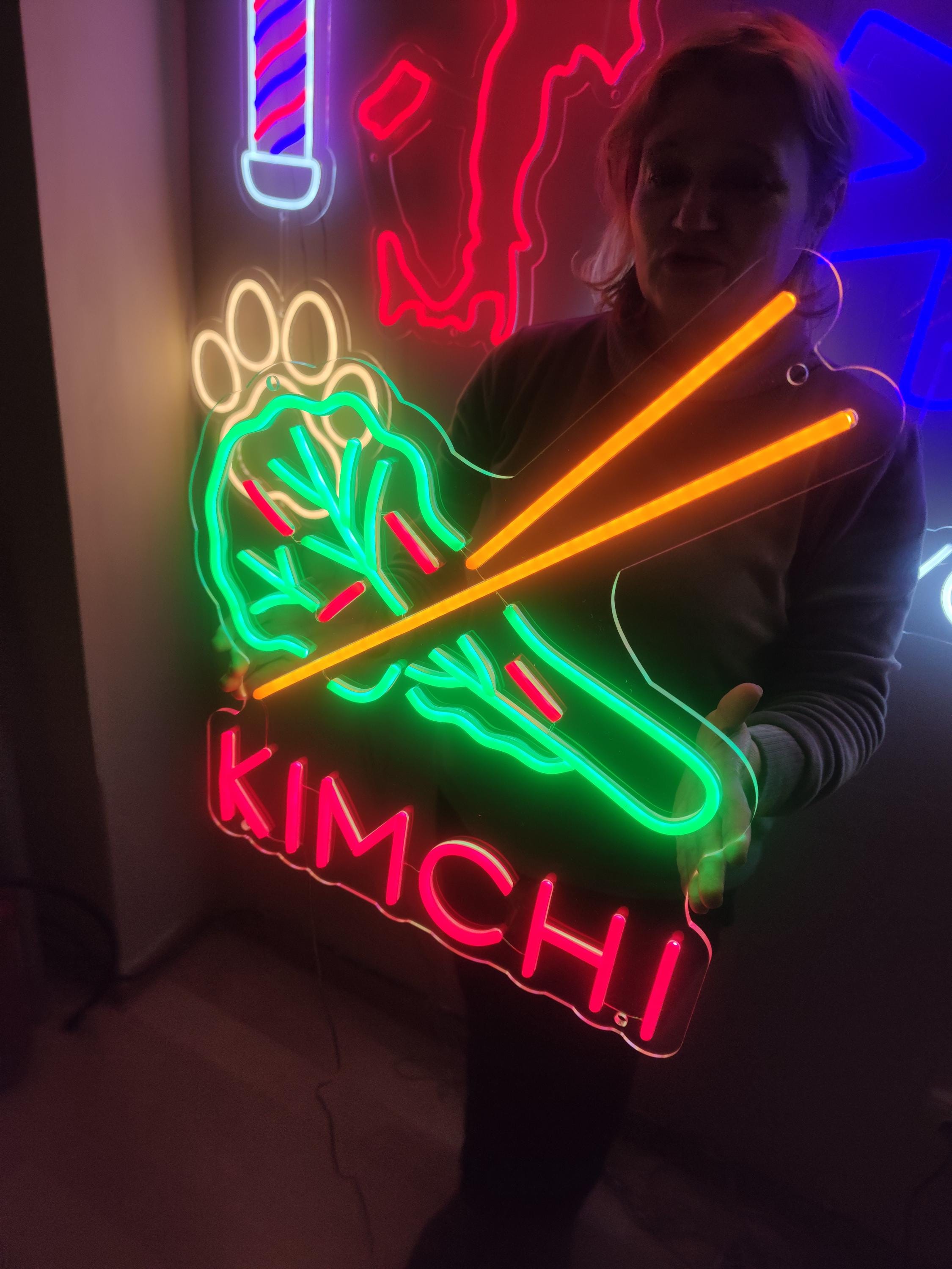 Kimchi Neon Sign. Korean Food LED Decor. Restaurant Neon Decor. Spicy ...