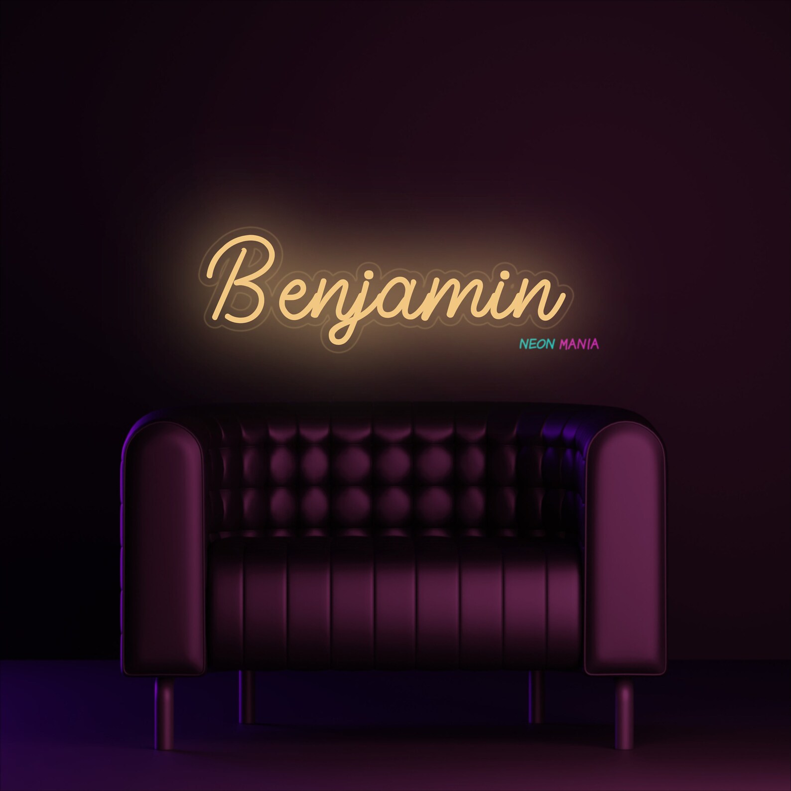 Benjamin Name Neon Sign Benjamin Led Neon Sign Custom Name - Etsy