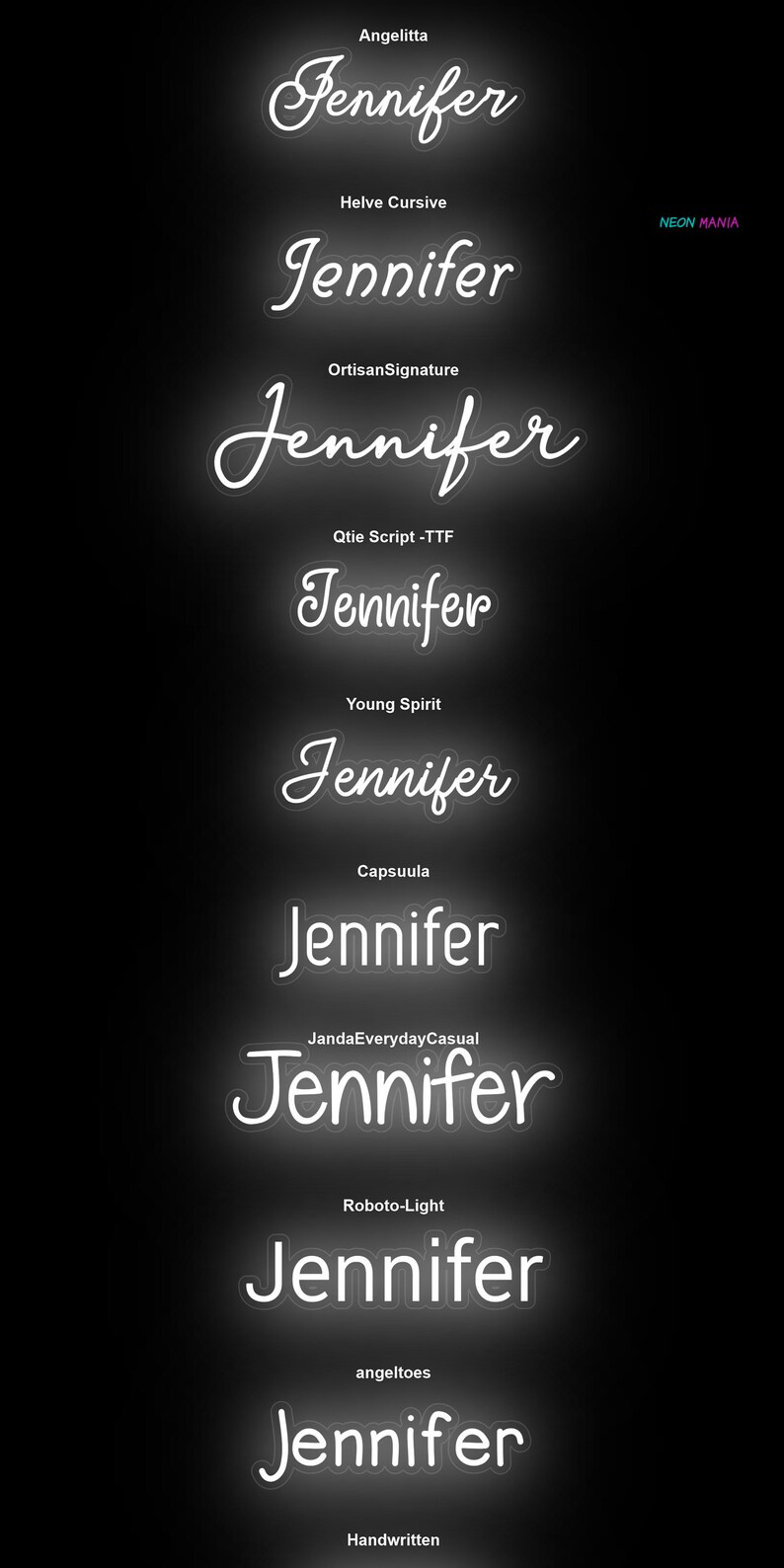 Jennifer Name Neon Sign Jennifer Led Neon Sign Custom Name - Etsy