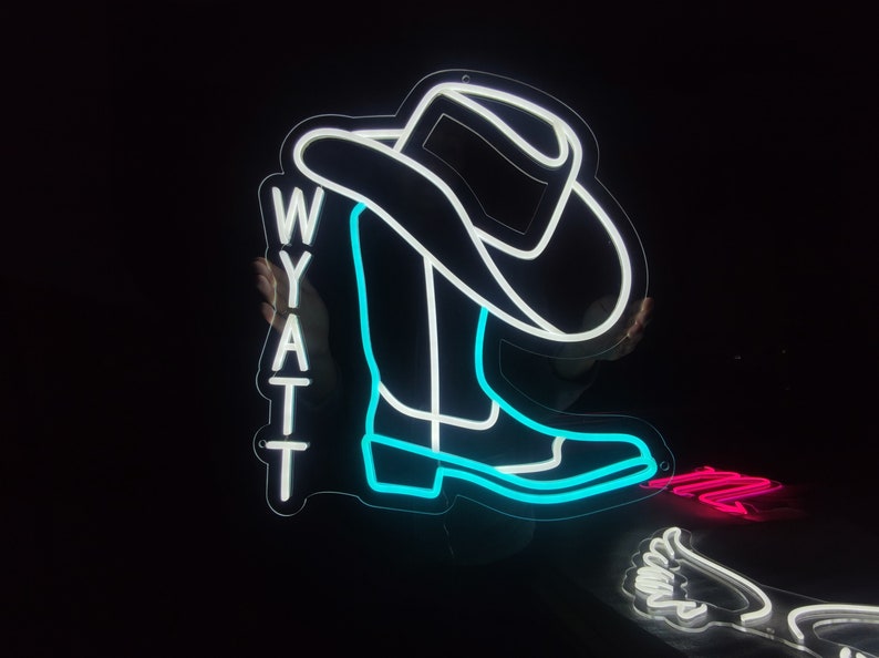 Cowboy Boot Neon Sign Cowboy Hat Light Sign Cowboy Shoe Led - Etsy
