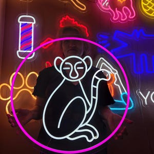Lemur Led Neon Sign. Animal Neon Light. Custom Lemur Wall Decor - Etsy