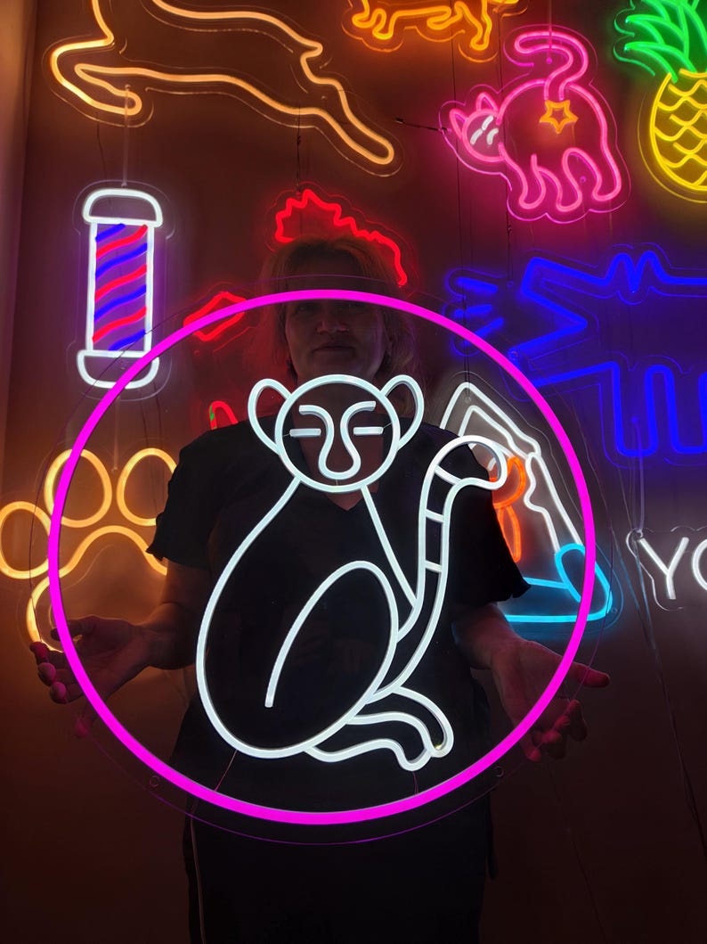 Lemur Led Neon Sign. Animal Neon Light. Custom Lemur Wall Decor - Etsy