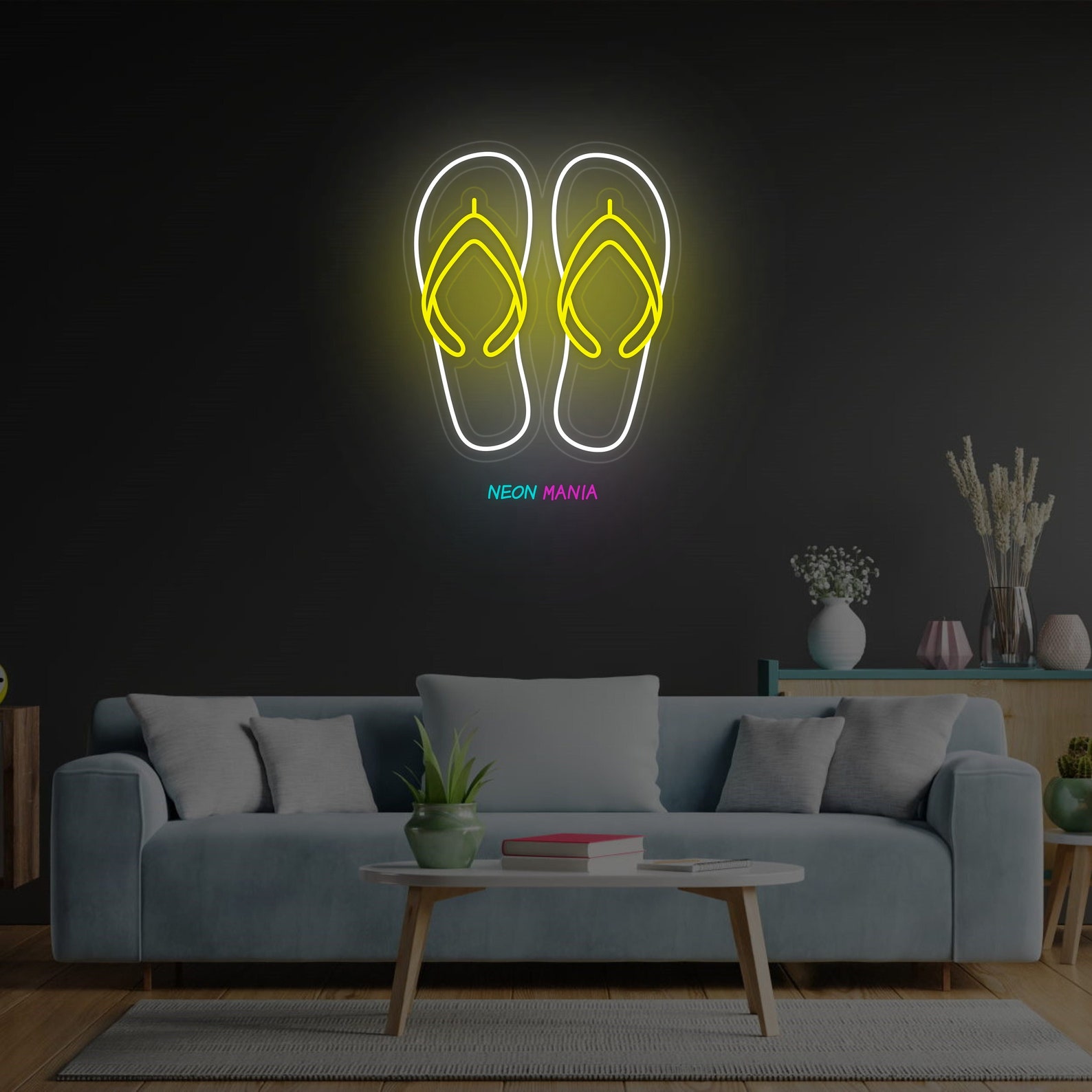 Flip-flop Neon Sign: Light up Your Shoe Store. Summer Shoe Led Light - Etsy