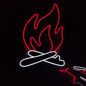 Fire Flame Neon Sign, Flame Led Light Sign, Custom Fire Room Decor Neon ...