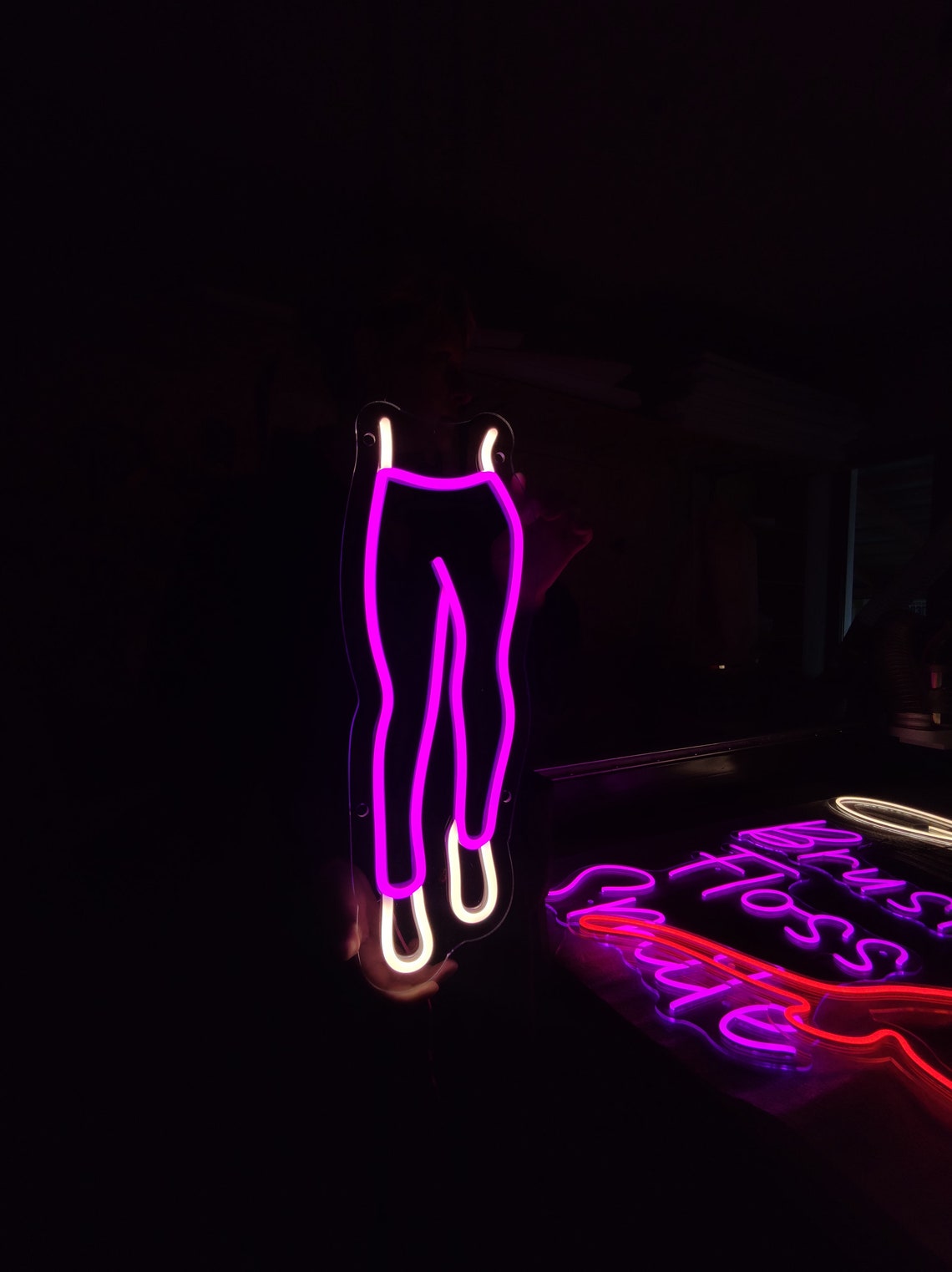 Leggings Neon Sign, Cloth Neon Sign, Tight-fitting Stretch Pants Led ...