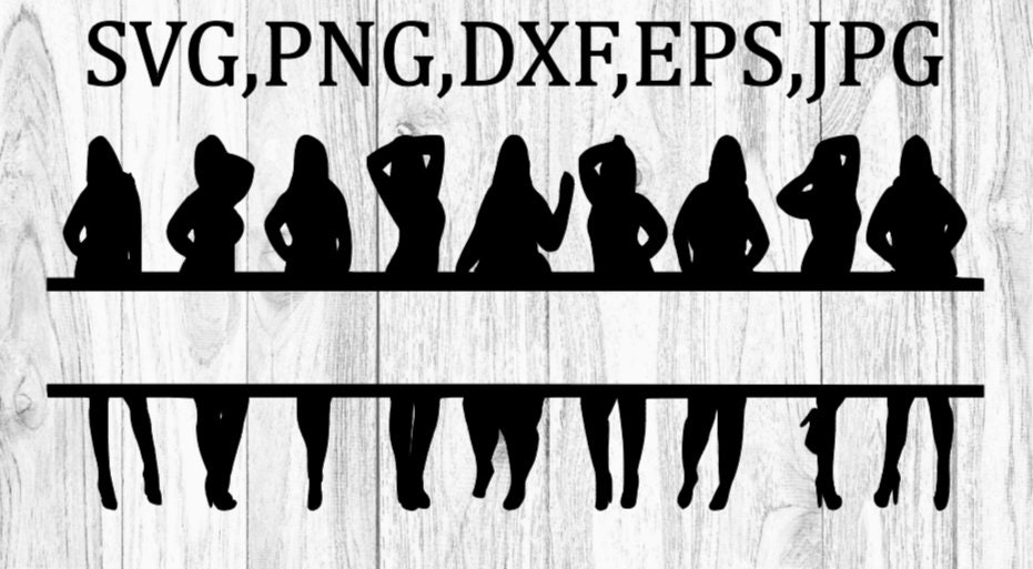 Woman SVG Plus Size Silhouettes Big Girl Tshirts Customizable Curvy ...