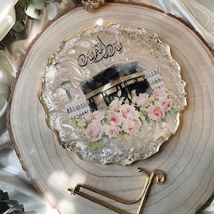 Umrah and Hajj Resin 3D Floral Plaques With Stand | Islamic Gift Set ...