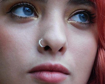 Twisted Tiny Fake Nose Ring Faux Nose Ring Twist Hoop Tragus Gold Nose ...