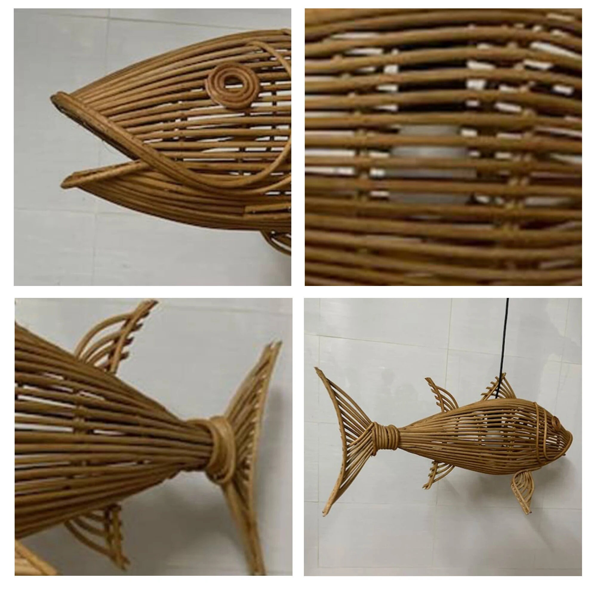 Rare Handmade Fish Pendant Light Modern Chandelier Hanging Lamp Night ...