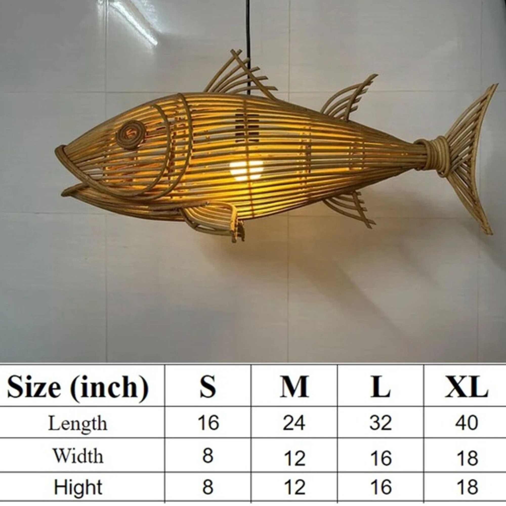 Rare Handmade Fish Pendant Light Modern Chandelier Hanging Lamp Night ...