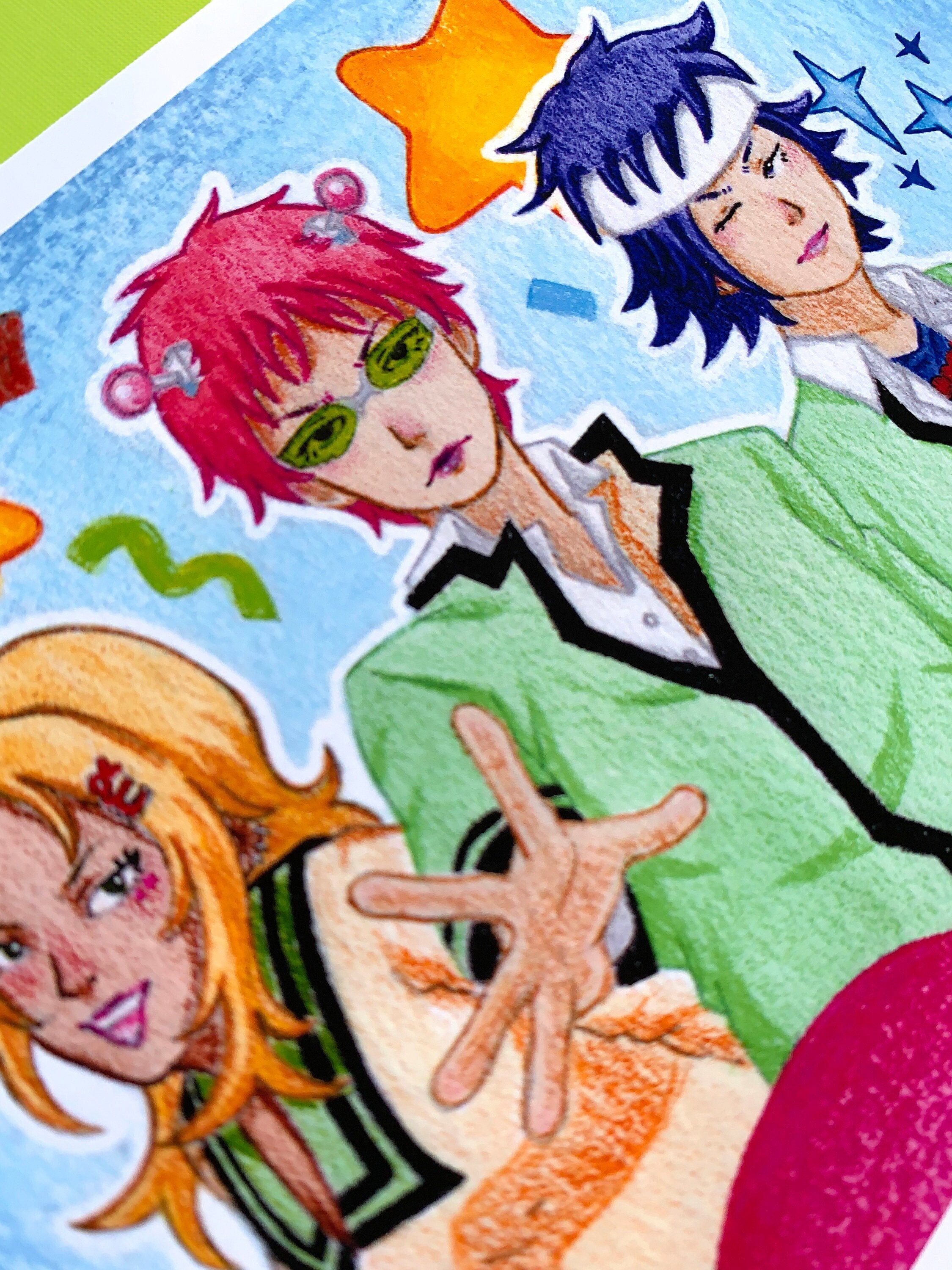 Saiki K Art Print Saiki K Fanart PK Psychic Trio Fan Art Anime Art ...