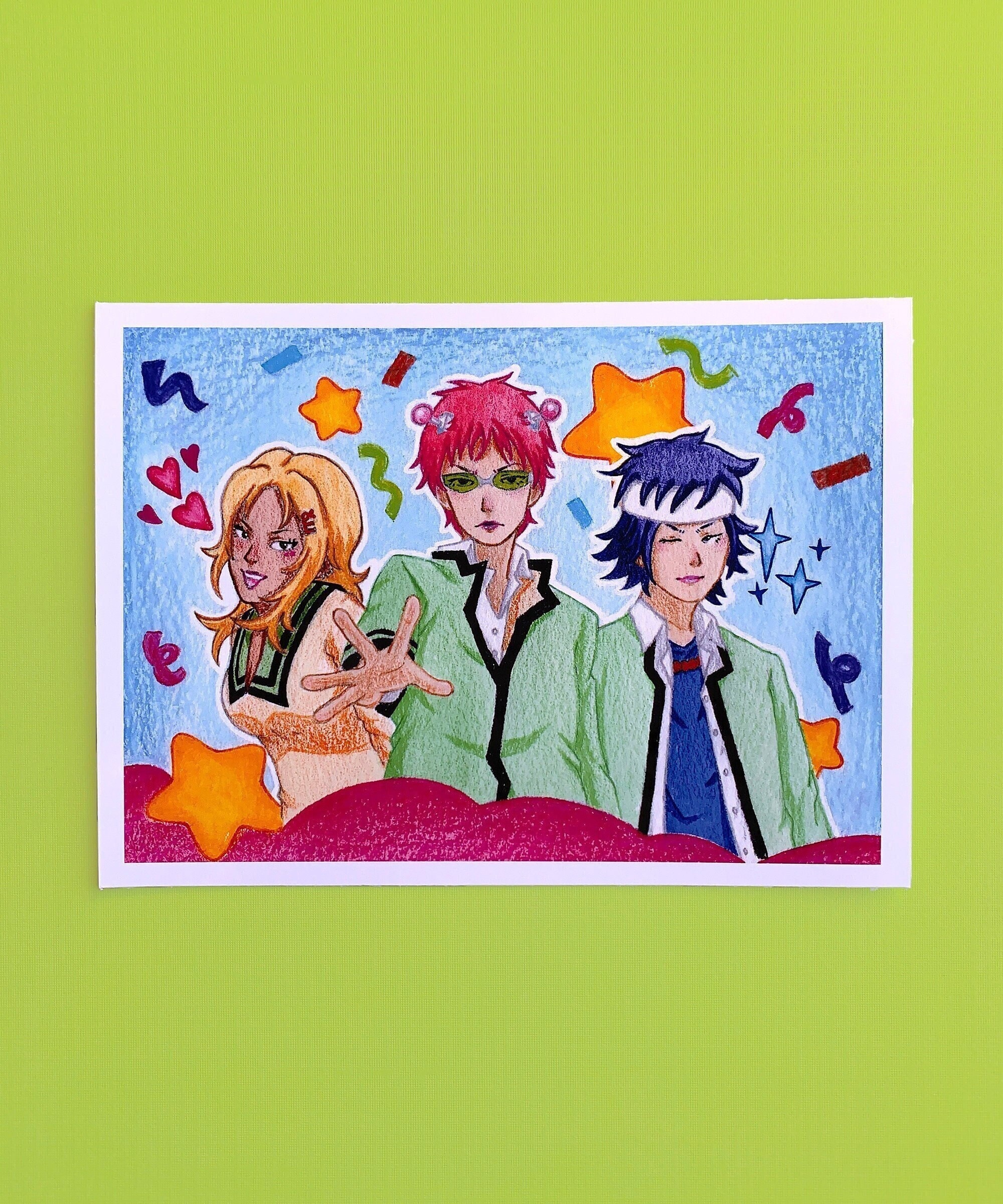 Saiki K Art Print Saiki K Fanart PK Psychic Trio Fan Art Anime Art ...