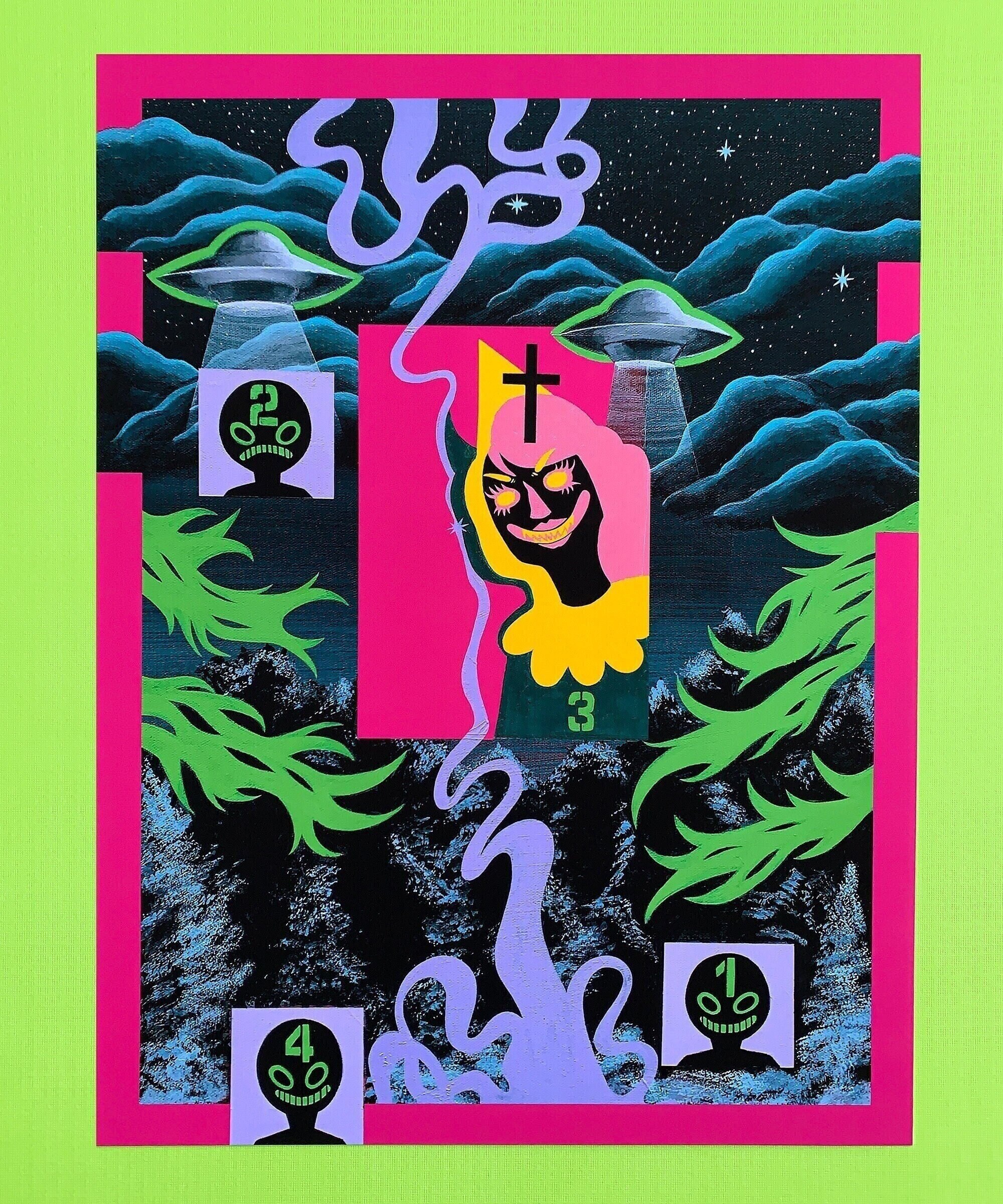 Alien Art Print Alien and Sky Art Print Cool Art Print Cute Art Print ...