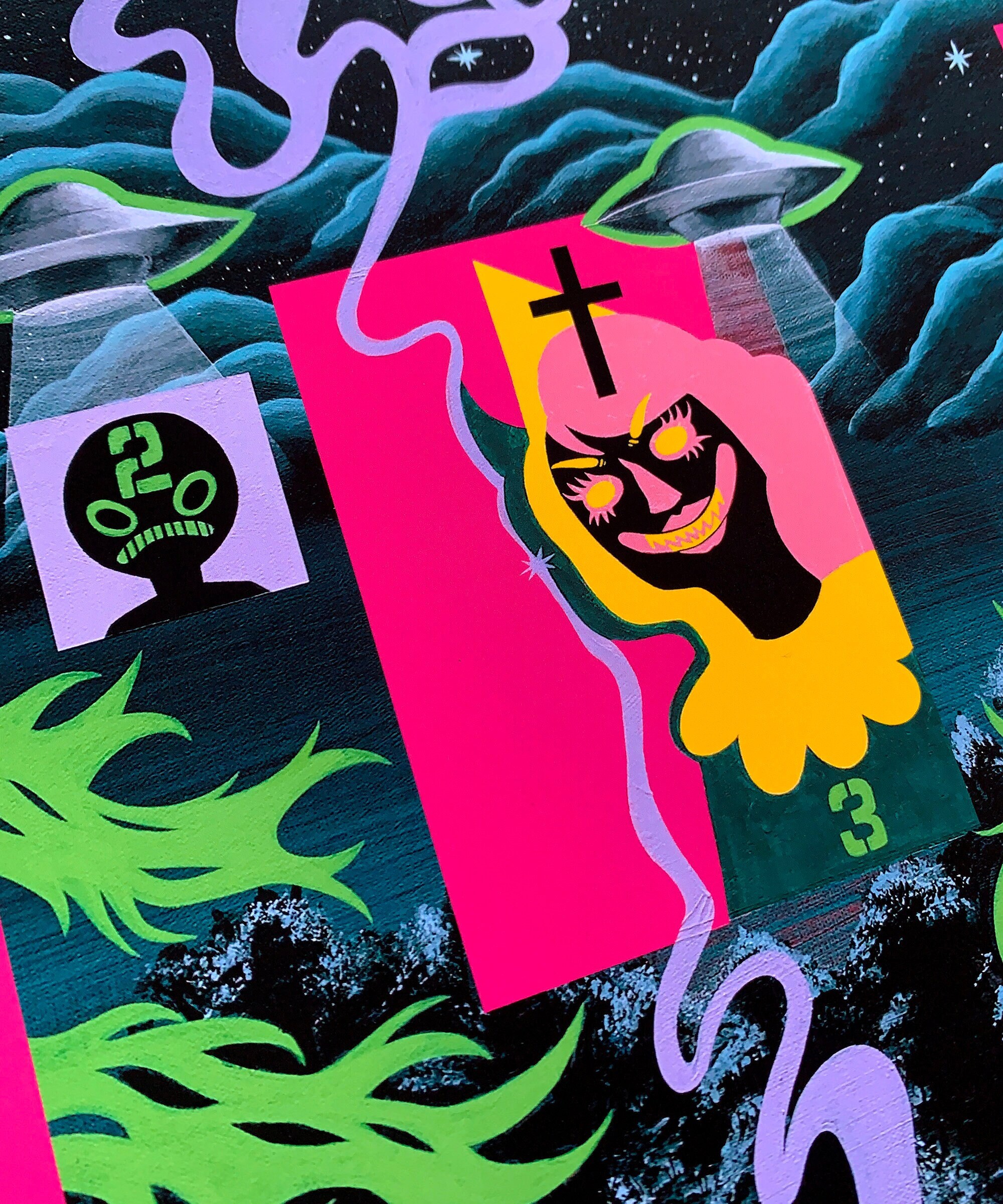 Alien Art Print Alien and Sky Art Print Cool Art Print Cute Art Print ...