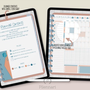 Undated Monthly Goodnotes Planner, iPad Planner, Weekly Notability ...