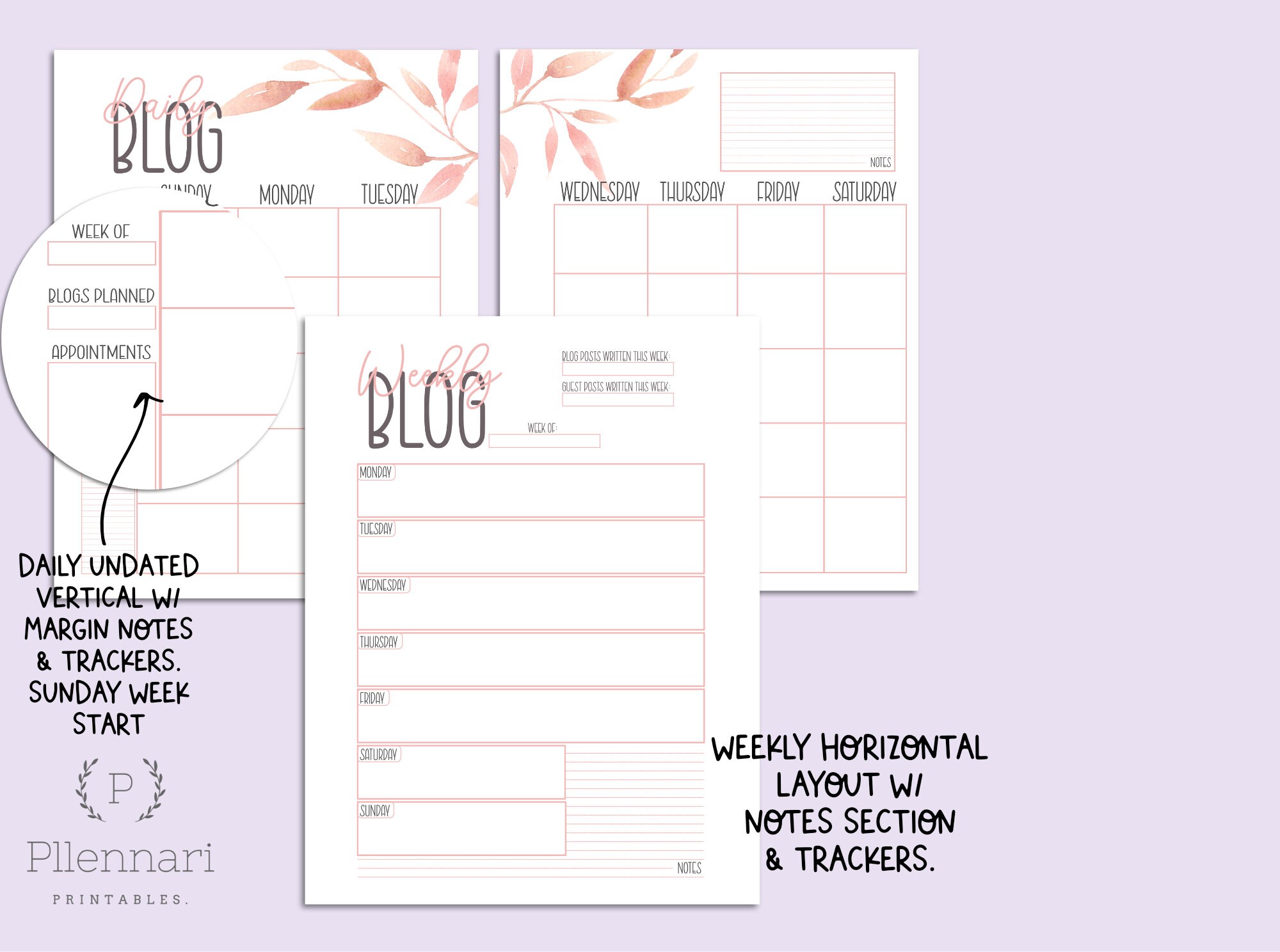 Blog Planner Printable With 12-month Undated Calendar - Etsy