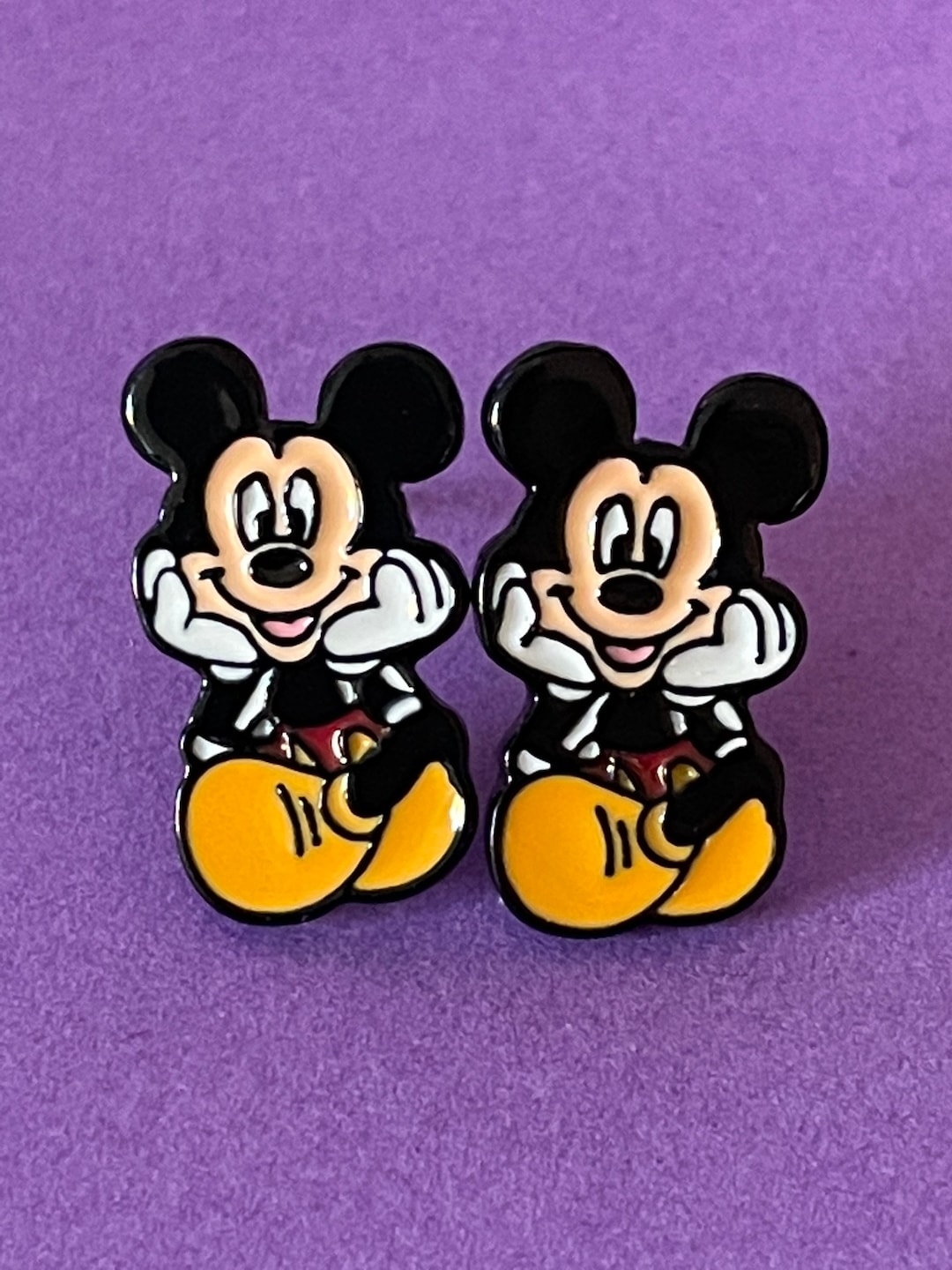 Disney's Mickey Mouse Character Stud Enamel Earrings With Gift Box. - Etsy