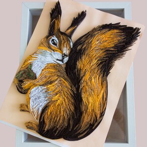 Quilling 3D Squirrel Art - Etsy