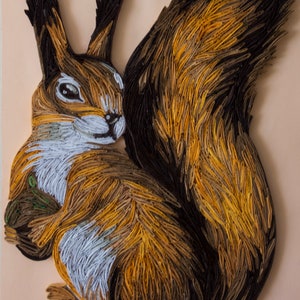 Quilling 3D Squirrel Art - Etsy